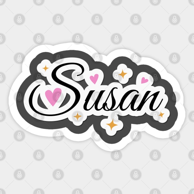 Susan name cute design - Name Gift - Sticker | TeePublic